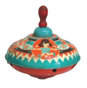 TIN PLATE HUMMING SPINNING TOP / TOYS